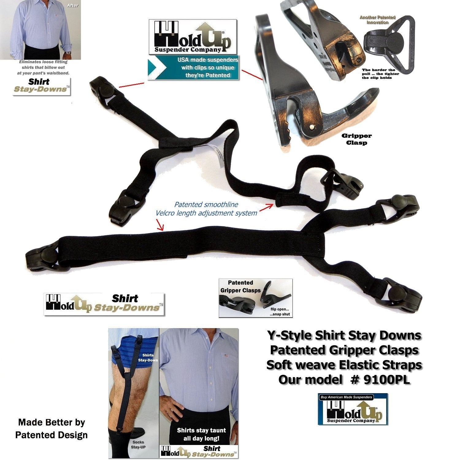 Shirt-tail Stay-Down Straps – Holdup-Suspender-Company