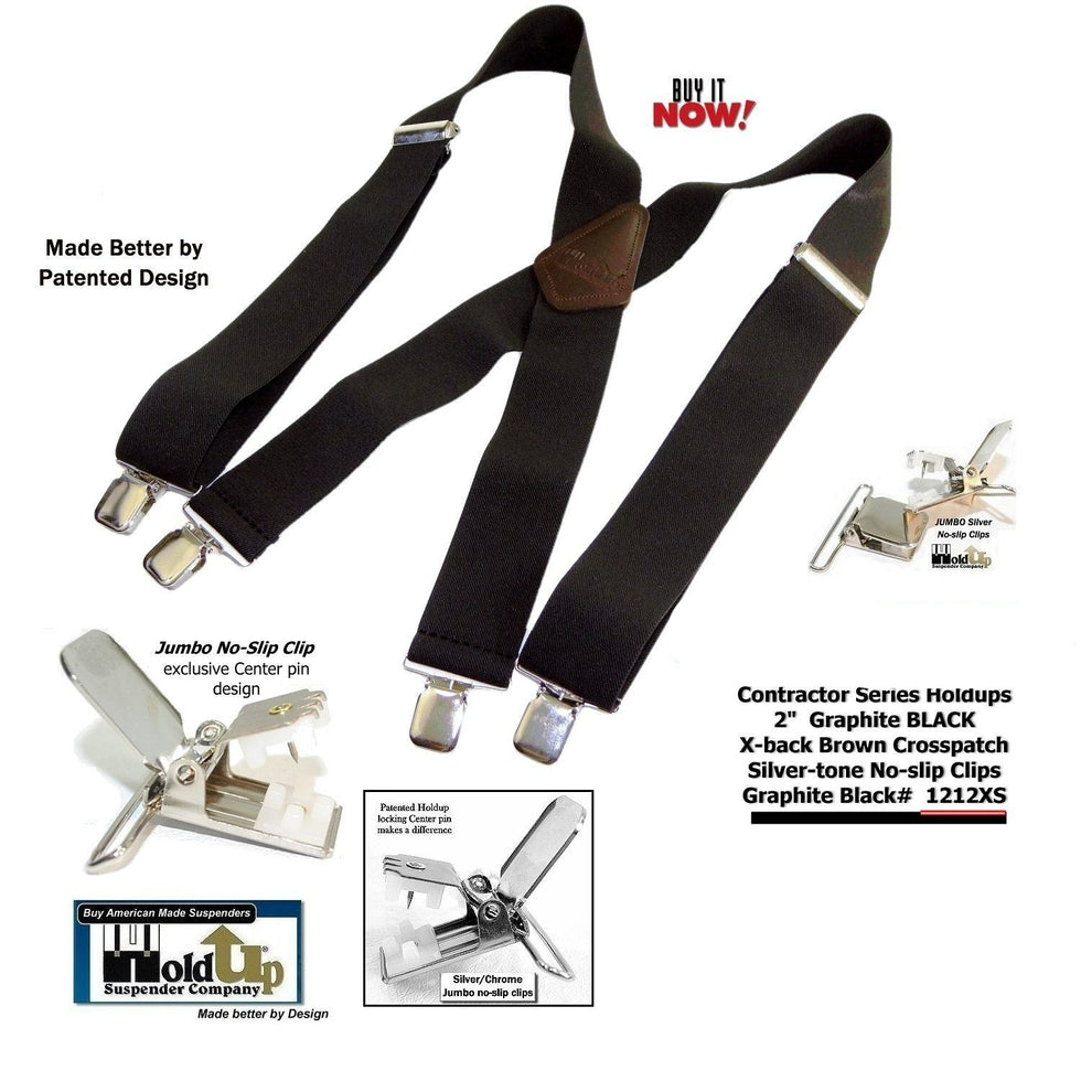 Holdup Brand No-buzz Airport Friendly Black X-Back 1 1/2" Wide ...